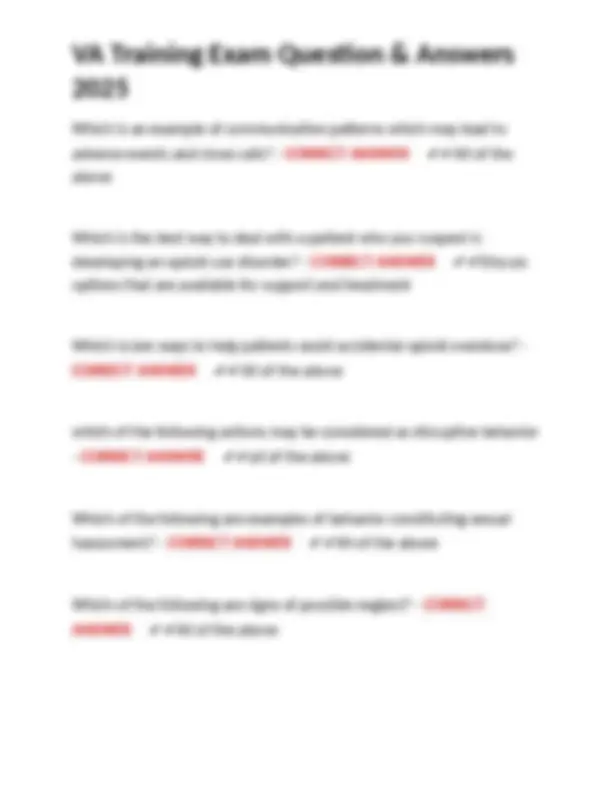 VA Training Exam Questions and Answers: A Comprehensive Guide | Exams ...