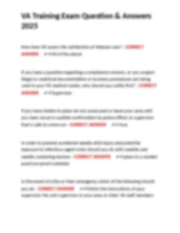VA Training Exam Questions and Answers: A Comprehensive Guide | Exams ...