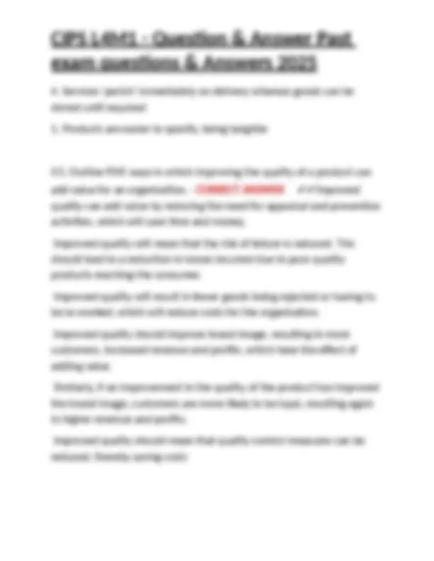 CIPS L4M1 - Question & Answer Past exam questions & Answers 2025 ...