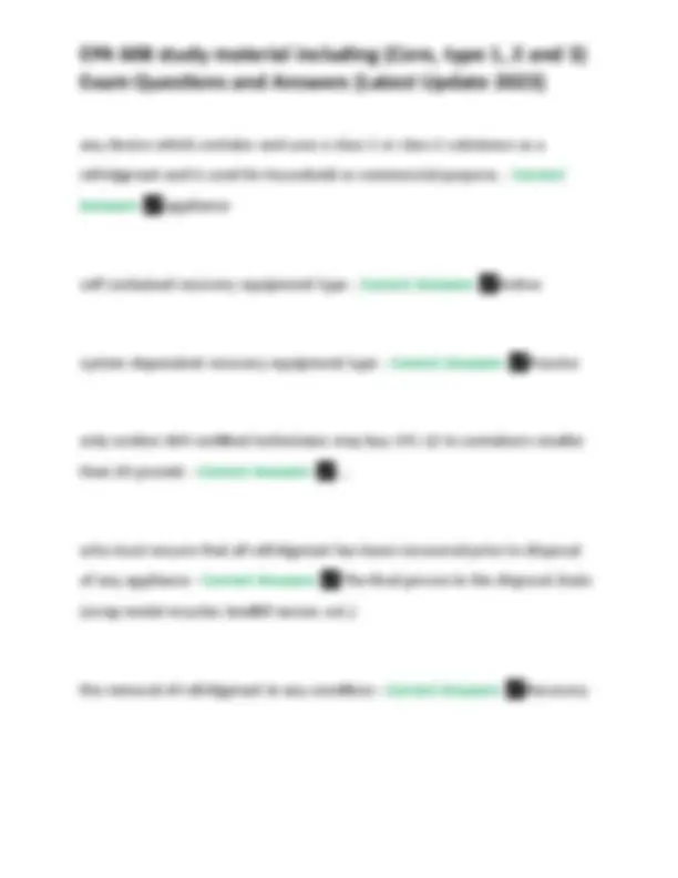 EPA 608 study material including (Core, type 1, 2 and 3) Exam Questions ...