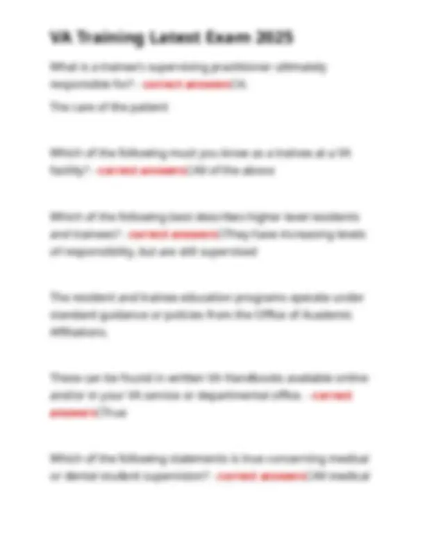 VA Training Exam Questions and Answers: A Comprehensive Guide | Exams ...