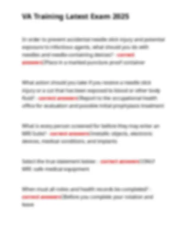 VA Training Exam Questions and Answers: A Comprehensive Guide | Exams ...