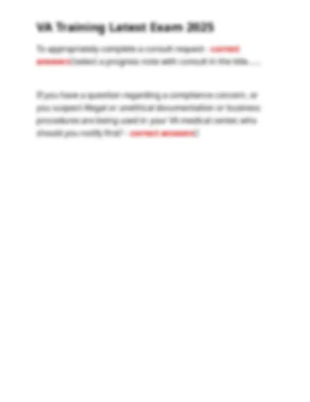 VA Training Exam Questions and Answers: A Comprehensive Guide | Exams ...