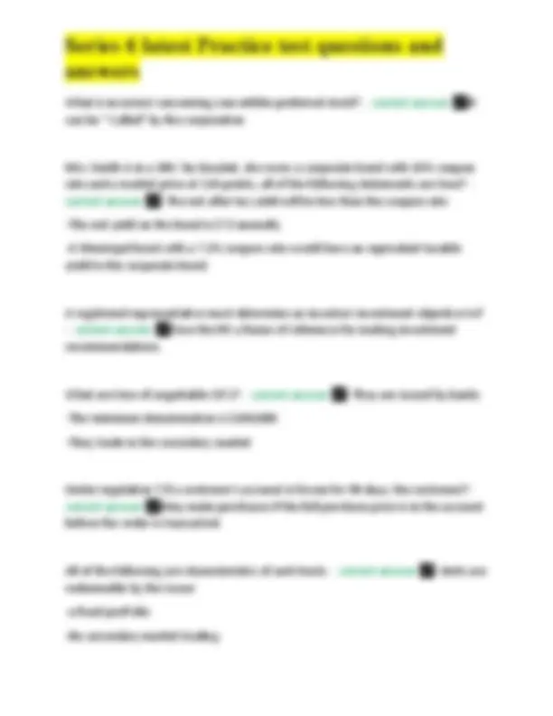 Series 6 latest Practice test questions and answers | Exams Nursing ...