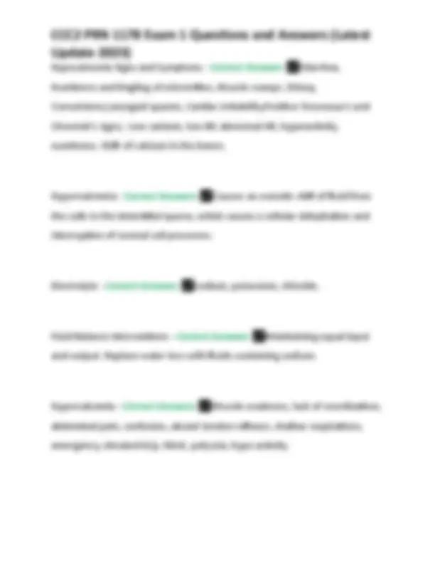 CCC2 PRN 1178 Exam 1: Questions and Answers on Fluid, Electrolyte Balance, and Cancer | Exams ...