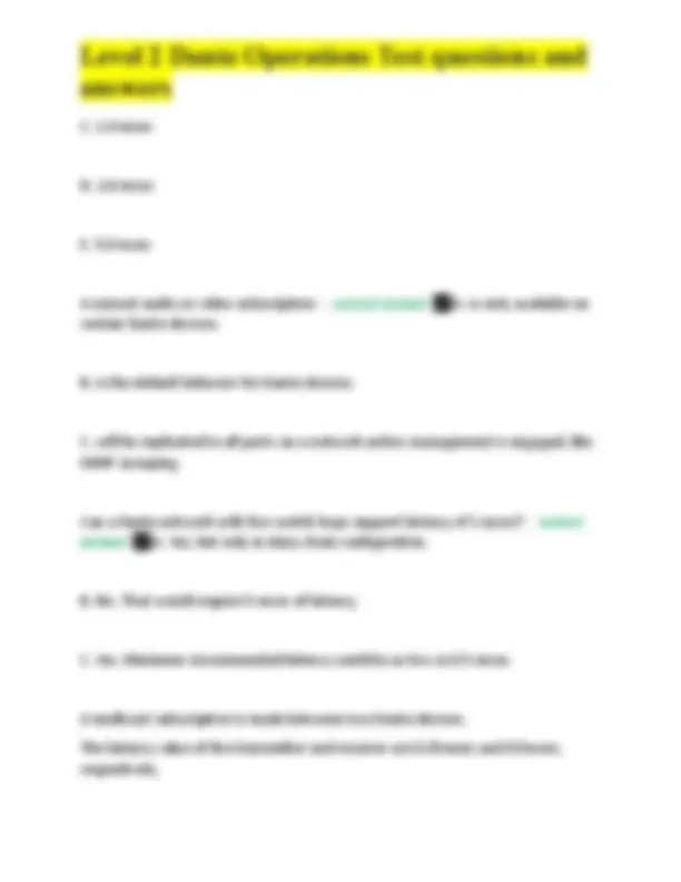 Level 2 Dante Operations Test questions and answers. | Exams Production ...