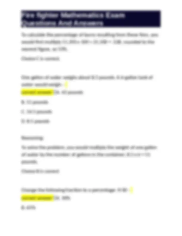 Fire fighter Mathematics Exam Questions And Answers | Exams Mathematics ...