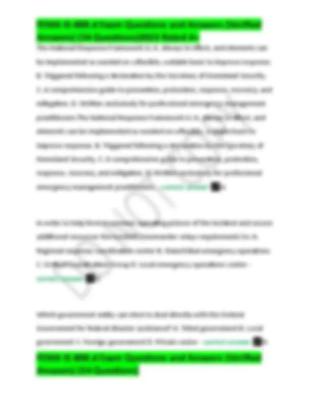 FEMA IS-800.d Exam Questions and Answers: A Comprehensive Guide to ...