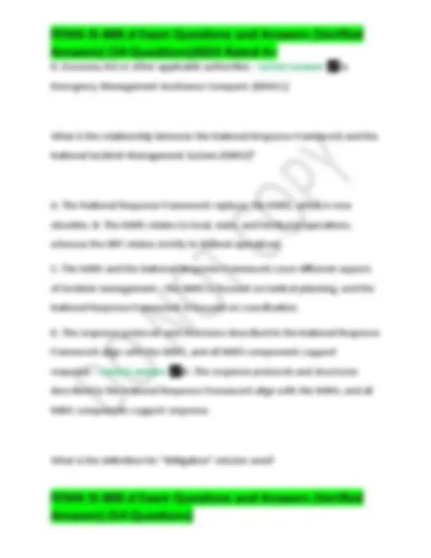 FEMA IS-800.d Exam Questions and Answers: A Comprehensive Guide to ...