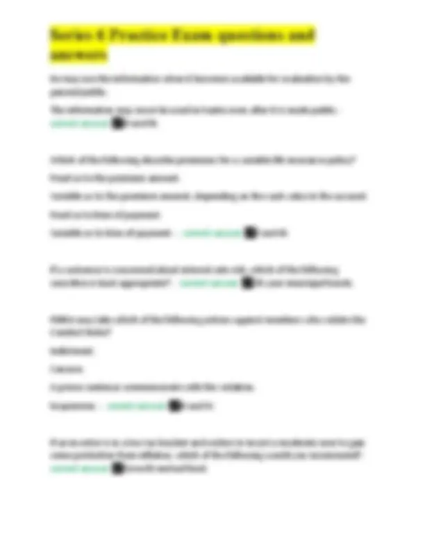 Series 6 Practice Exam questions and answers. | Exercises Fourier ...