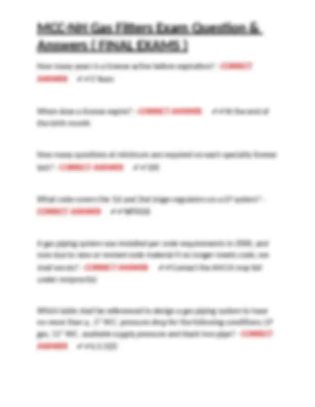 MCC-NH Gas Fitters Exam Question & Answers ( FINAL EXAMS ) | Exams ...