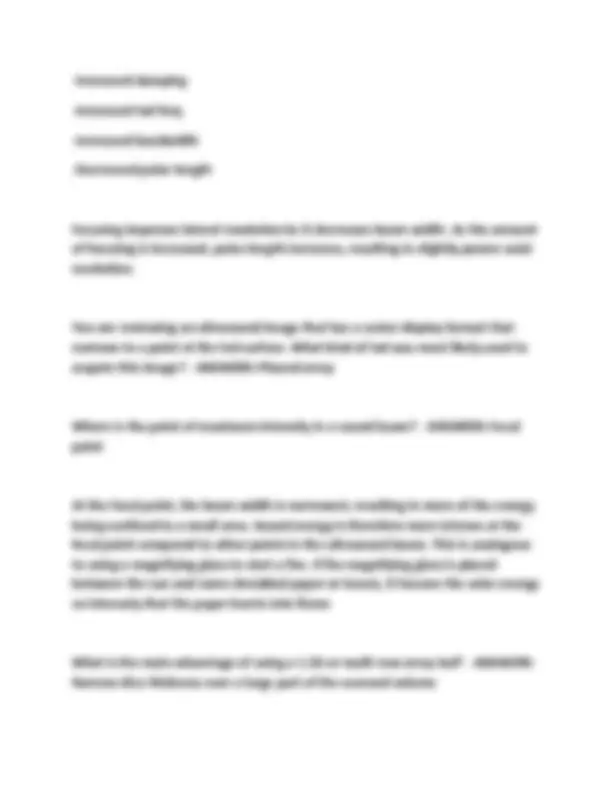 DAVIES ULTRASOUND PHYSICS REVIEW EXAM WITH CORRECT ACTUAL QUESTIONS ...