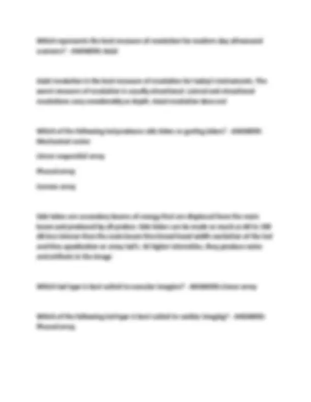 DAVIES ULTRASOUND PHYSICS REVIEW EXAM WITH CORRECT ACTUAL QUESTIONS ...