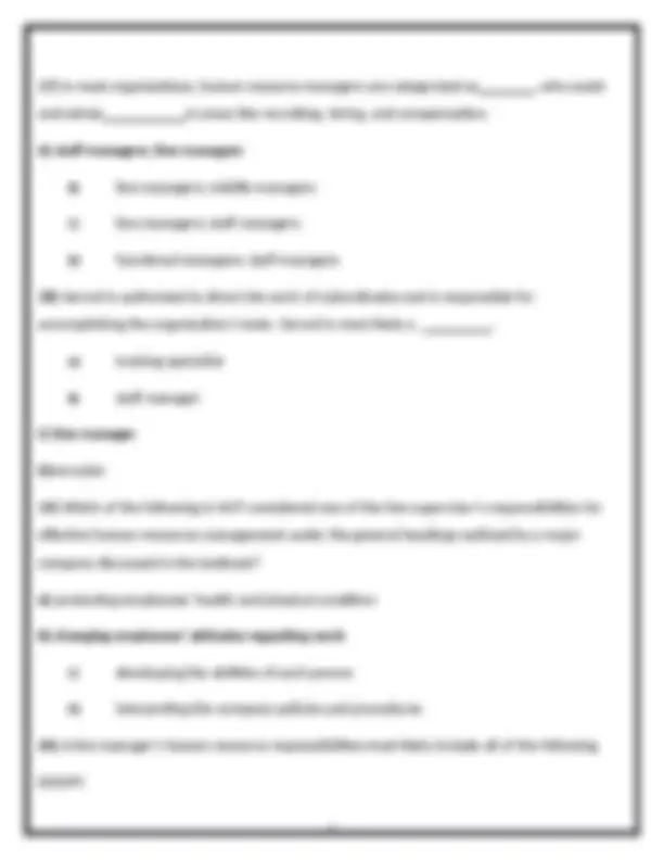 TEST BANK Chapter 1 & 3 IN Human Resource Management Questions and ...