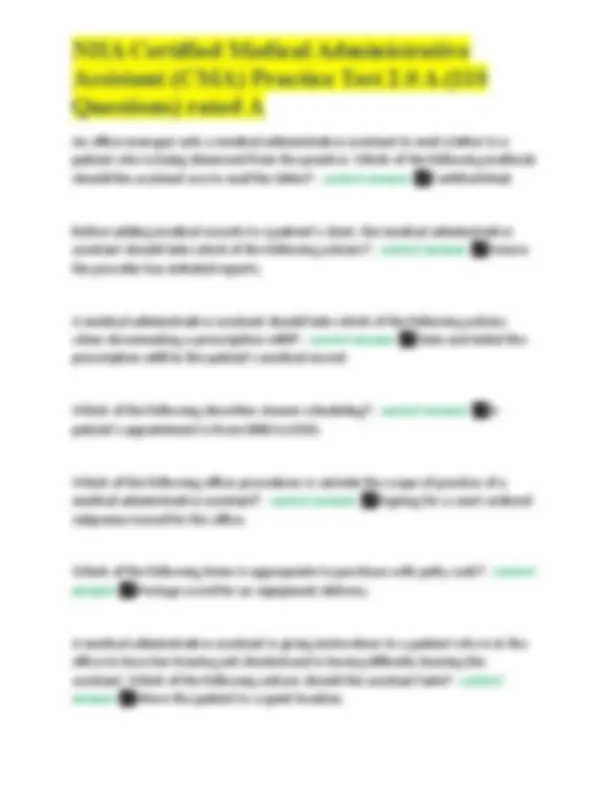 NHA Certified Medical Administrative Assistant (CMA) Practice Test ...