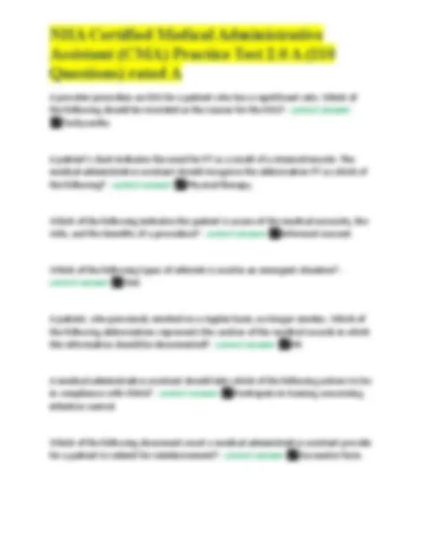 NHA Certified Medical Administrative Assistant (CMA) Practice Test ...