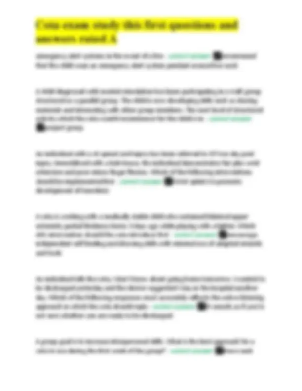 Cota exam study this first questions and answers rated A. | Exams ...