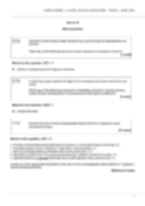 Actual 2024 AQA A-level PHYSICAL EDUCATION 7582/1 Paper 1 Merged Question Paper + Mark Sc ...