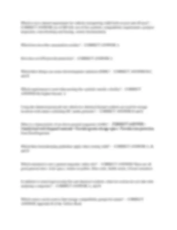 AMMUNITION AND EXPLOSIVES STORAGE SAFETY (CERT)EXAM QUESTIONS AND ...
