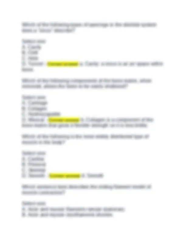 Straighterline Anatomy and Physiology 1 Final Exam Questions and ...