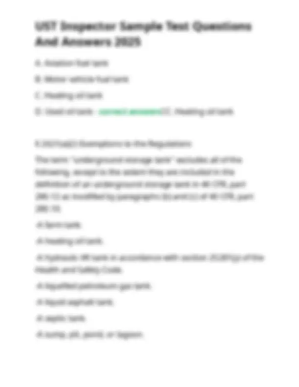 UST Inspector Sample Test Questions and Answers 2025 | Exams Nursing ...