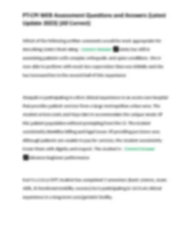 PT-CPI Web Assessment Questions & Answers Guide for PT Students | Exams ...
