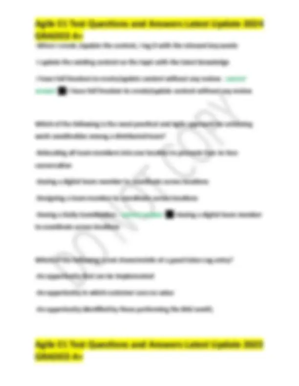 Agile E1 Test Questions and Answers: A Comprehensive Guide to Agile ...