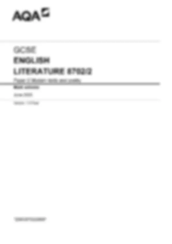 2023 AQA GCSE ENGLISH LITERATURE 8702/2 Paper 2 Modern texts and poetry ...