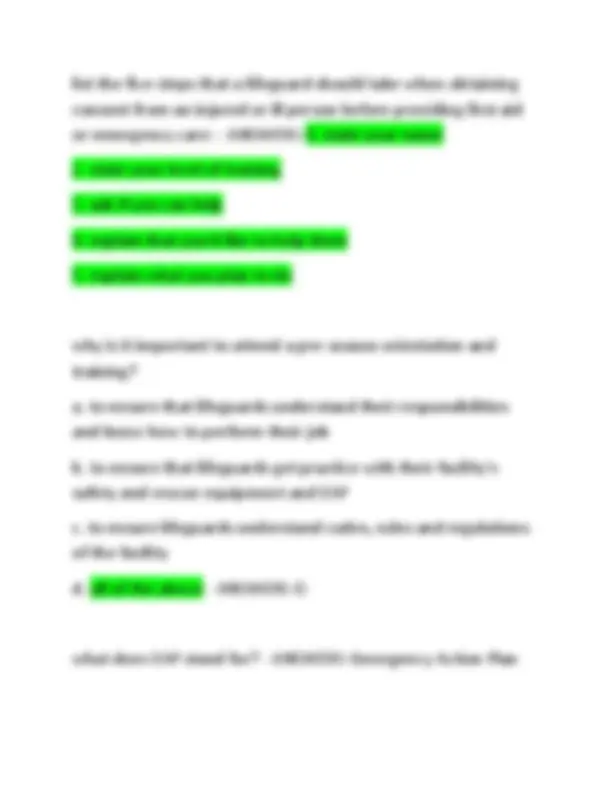 LIFEGUARD TEST:RED CROSS EXAM WITH CORRECT 150+ QUESTIONS WITH ...