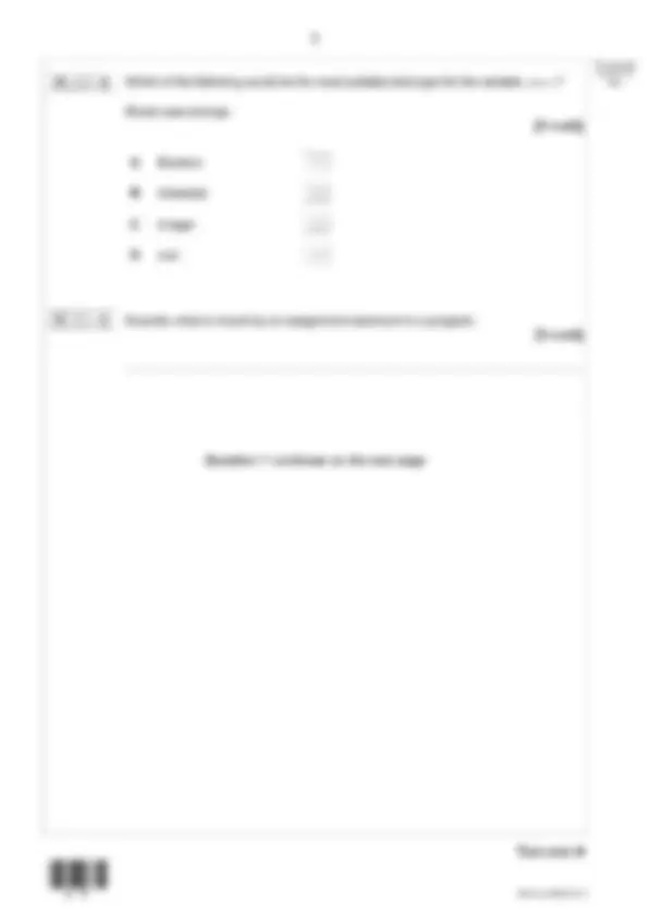 Actual 2024 AQA GCSE COMPUTER SCIENCE 8525/1A, 8525/1B, 8525/1C Paper 1 ...