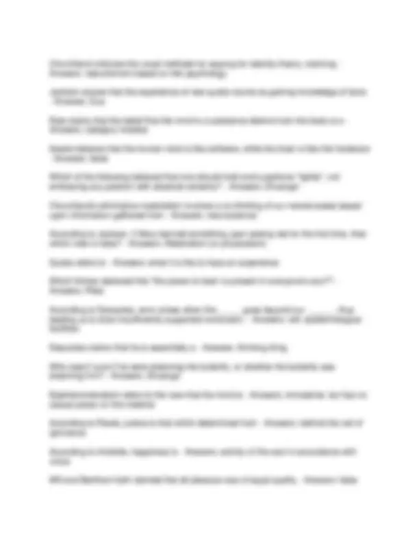 PHILOSOPHY 100 FINAL EXAM QUESTIONS & ANSWERS | Exams Social Sciences ...