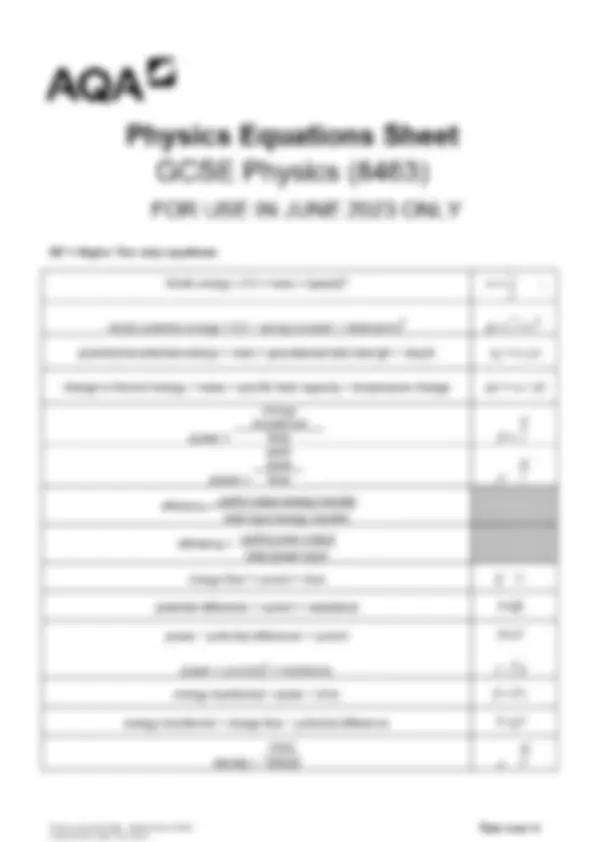 2023 AQA GCSE PHYSICS 8463/1H Paper 1 Higher Tier Question Paper & Mark scheme (Merged) J ...