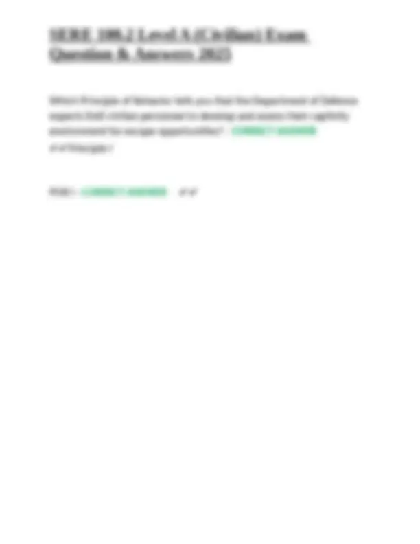 SERE 100.2 Level A (Civilian) Exam Question & Answers 2025 | Exams ...