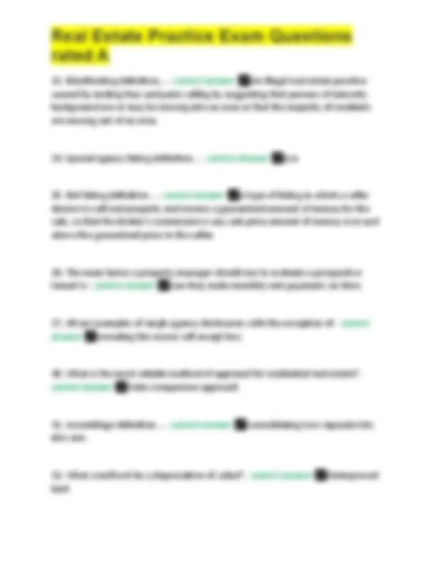 Real Estate Practice Exam Questions rated A | Exams Real Estate ...