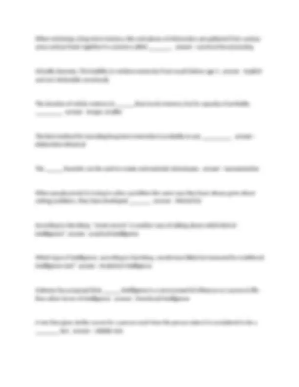 Psychology Final Exam: Multiple Choice Questions and Answers | Exams ...