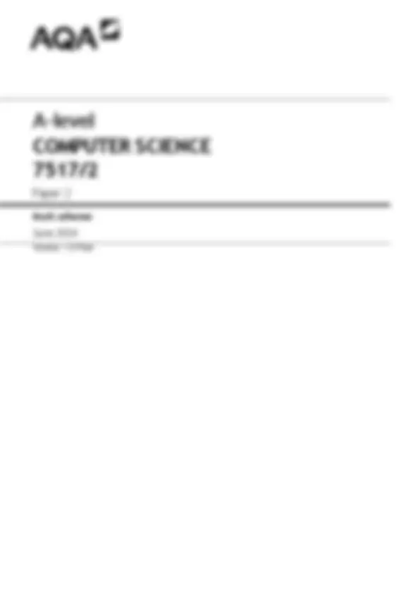 2024 AQA A-Level COMPUTER SCIENCE 7517/2 Paper 2 Verified Question Paper and Marking Sch | Exams ...