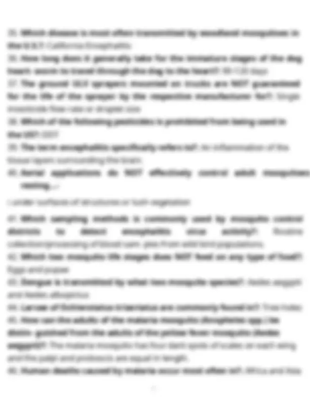 MOSQUITO CONTROL APPLICATOR CERTIFICATION EXAM QUESTIONS UPDATED ...