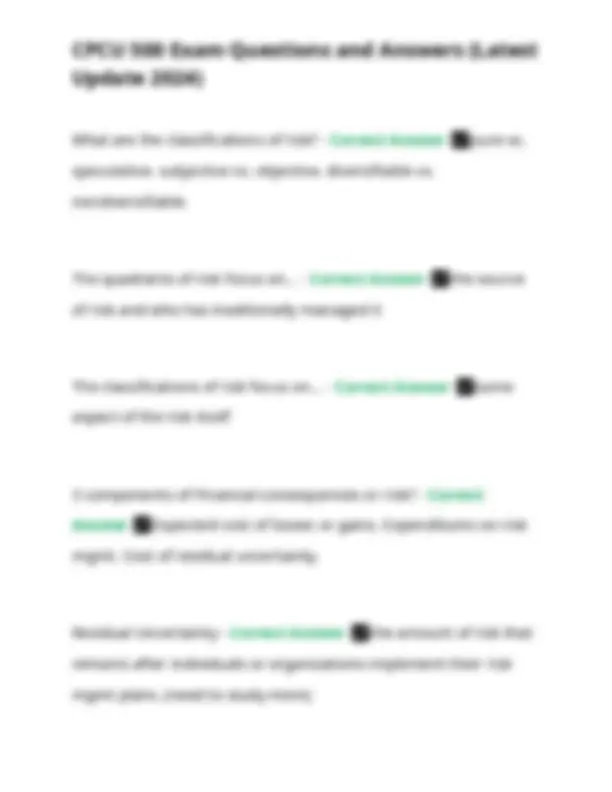 CPCU 500 Exam Questions and Answers: A Comprehensive Guide to Risk ...