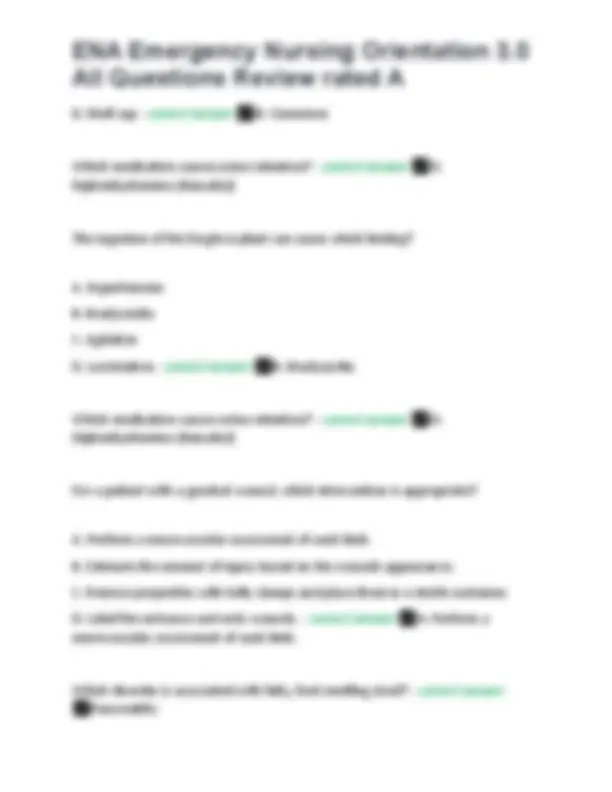 ENA Emergency Nursing Orientation 3.0: Questions and Answers Review ...