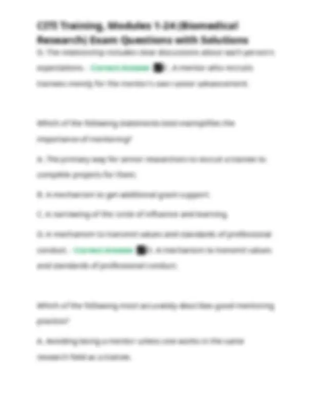 CITI Training, Modules 1-24 (Biomedical Research) Exam Questions with ...