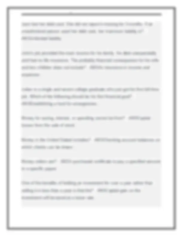 Economic and Personal Finance Wise Test Latest Edition 2025. Questions ...