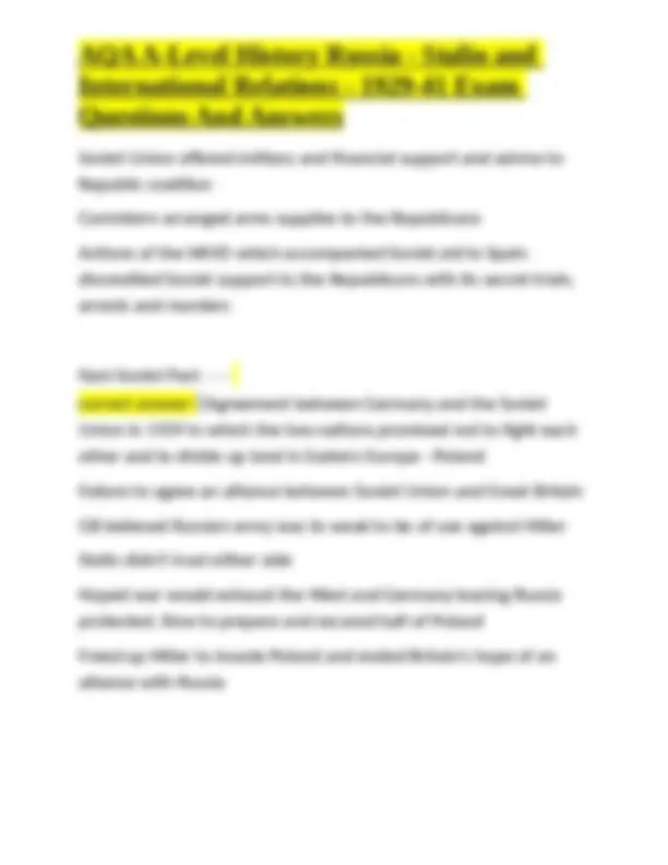 AQA A-Level History Russia - Stalin and International Relations - 1929 ...