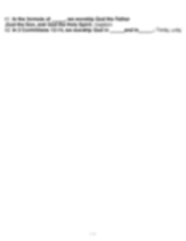 EXHORTER STUDY GUIDE CHURCH OF GOD CLEVELAND TN Part 3 Doctrine Exam Questions and Answers ...