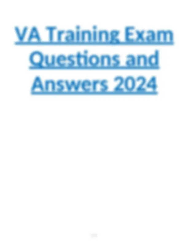 VA Training Exam Questions and Answers 2024: A Comprehensive Review ...
