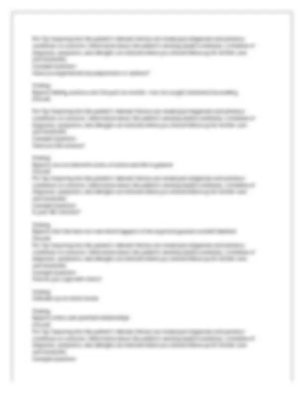 Shadow Health Alcohol Abuse Case Study: Subjective Interview and SBAR | Exams Nursing | Docsity