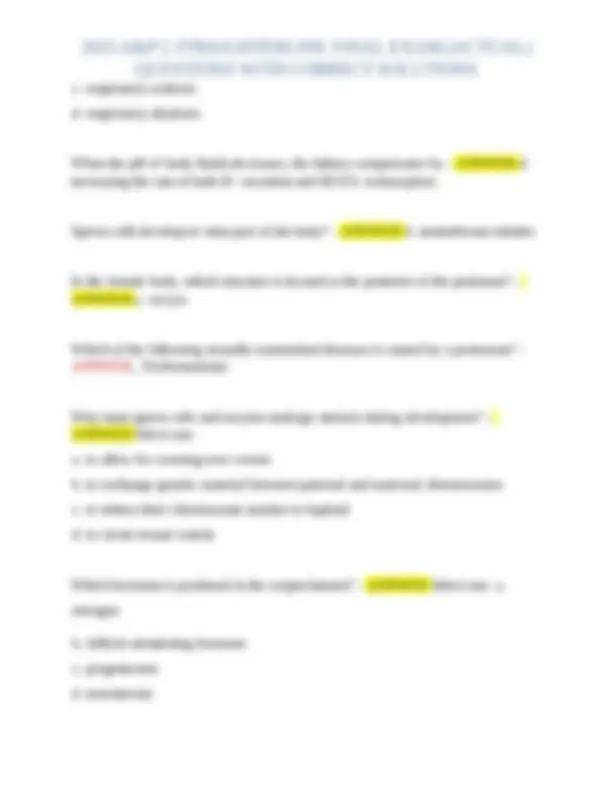 2025 A&P 2 STRAIGHTERLINE FINAL EXAM (ACTUAL) QUESTIONS WITH CORRECT ...