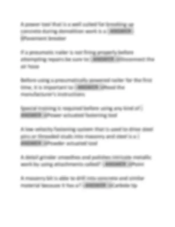 NCCER MODULE 4 INTRODUCTIONS TO POWER TOOLS WITH COMPLETE SOLUTIONS ...