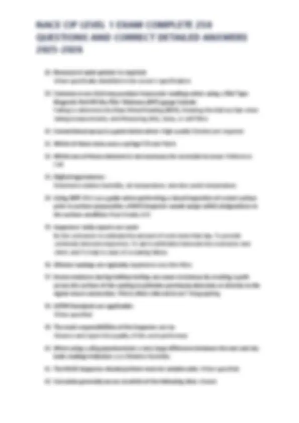 NACE CIP LEVEL 1 EXAM COMPLETE 250 QUESTIONS AND CORRECT DETAILED ...