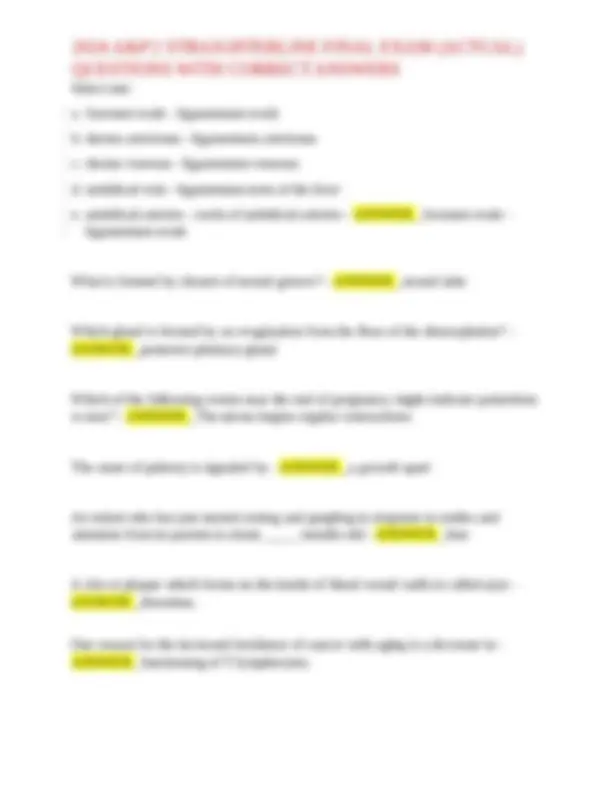 2025 A&P 2 STRAIGHTERLINE FINAL EXAM (ACTUAL) QUESTIONS WITH CORRECT ...