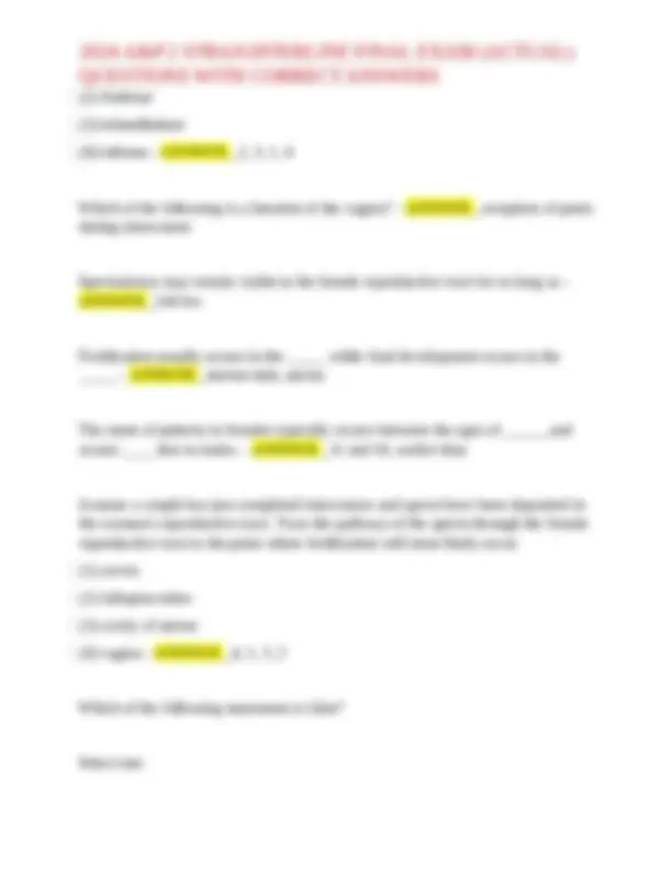 2025 A&P 2 STRAIGHTERLINE FINAL EXAM (ACTUAL) QUESTIONS WITH CORRECT ...